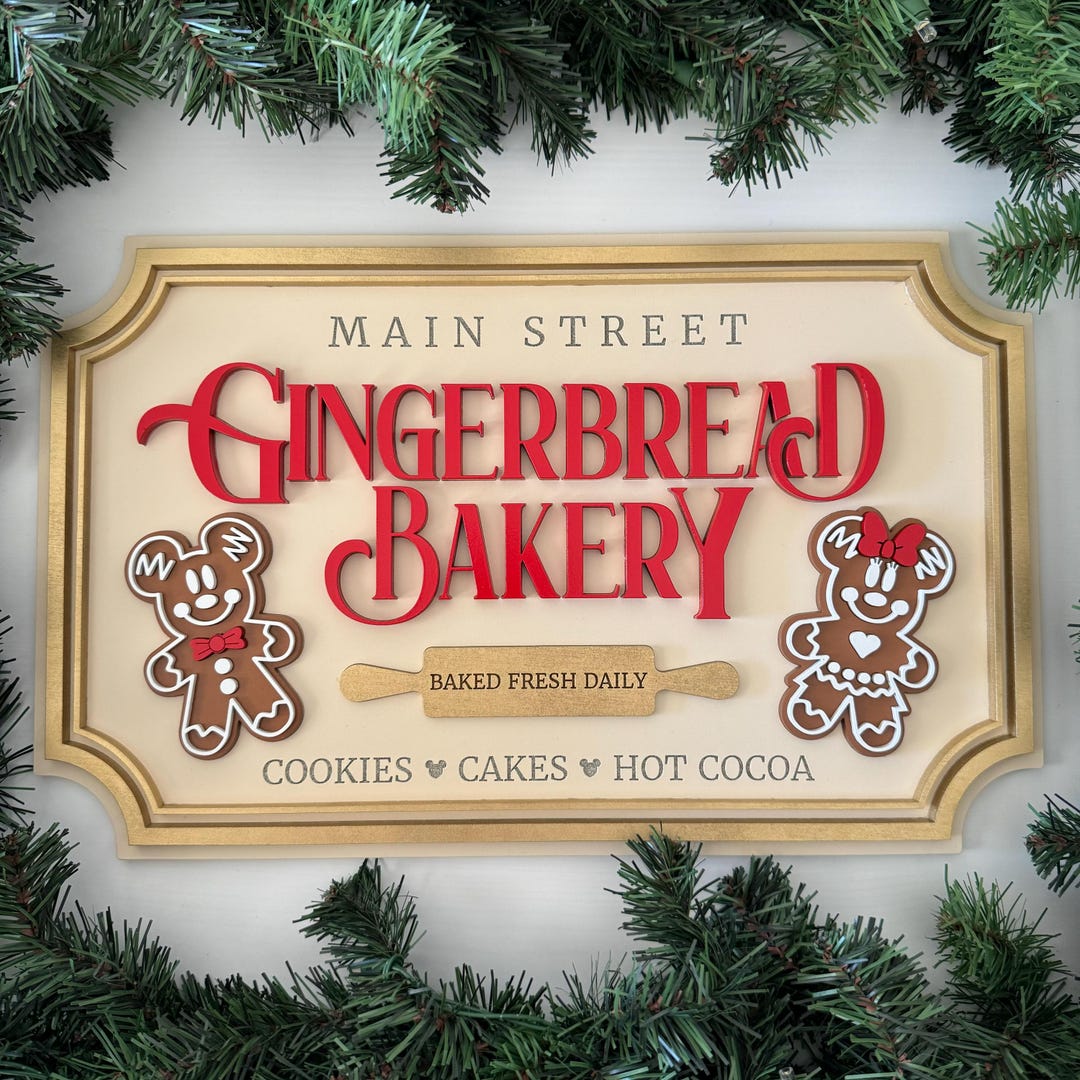 Main Street Gingerbread Bakery Sign | Mickey and Minnie Gingerbread ...