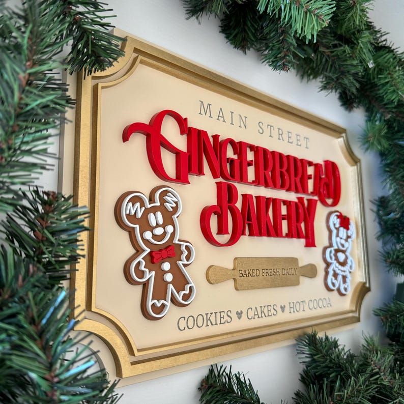 Main Street Gingerbread Bakery Sign | Mickey and Minnie Gingerbread ...