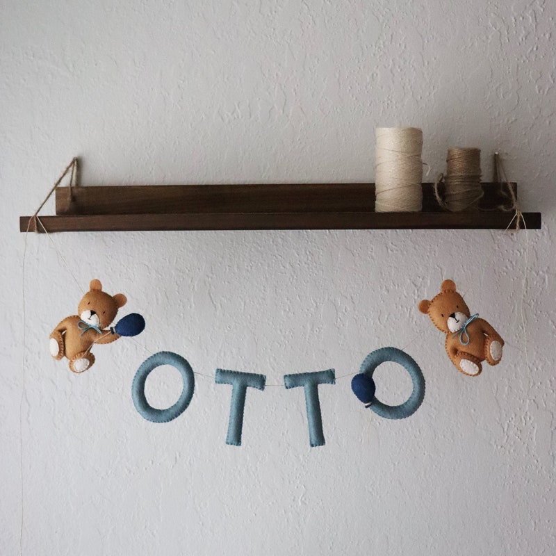 Felt Name Banner Bear - Etsy