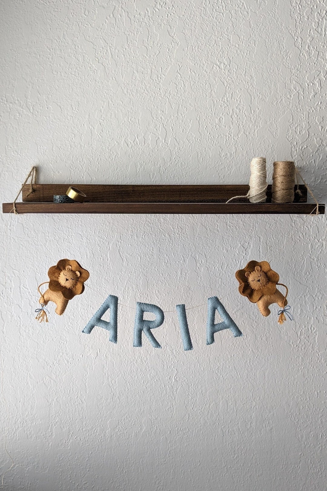 Custom Lion Felt Name Banner, Name Banner for Nursery/room, Lion Banner ...
