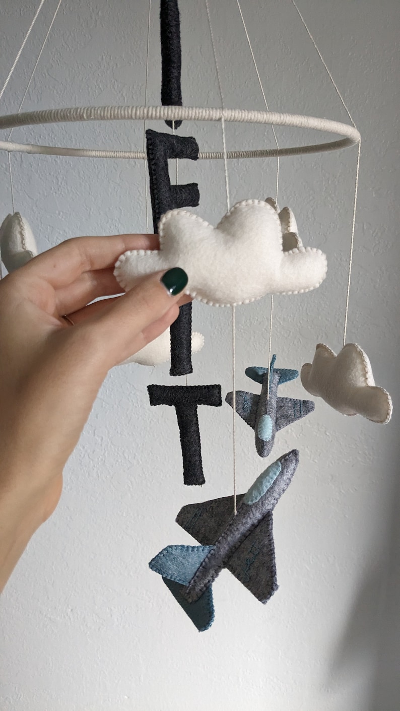 Jet Airplanes Baby Mobile Nursery Felt Mobile Airplanes Felt - Etsy