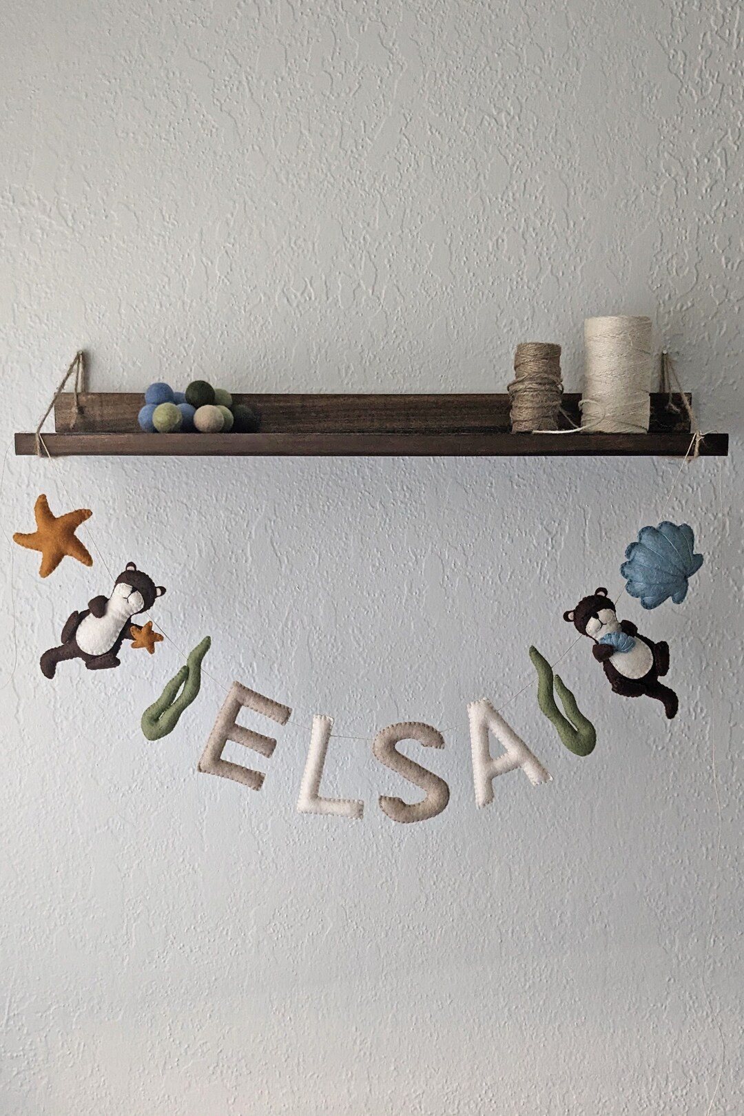 Custom Felt Otter Name Banner, Name Banner for Nursery/room, Otter ...
