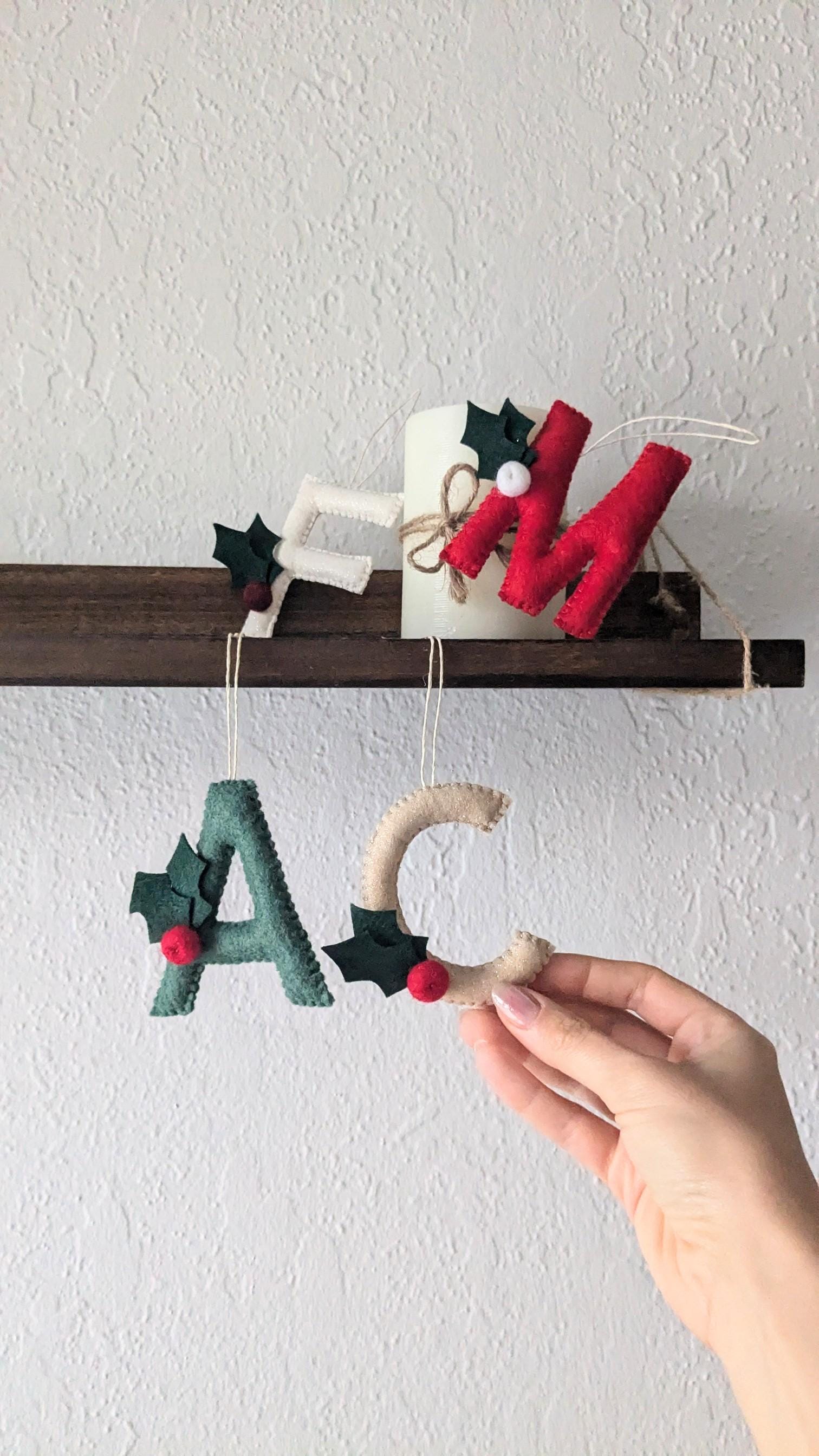 Felt Letter Ornament, Christmas Letters, Custom Letter Decorations ...