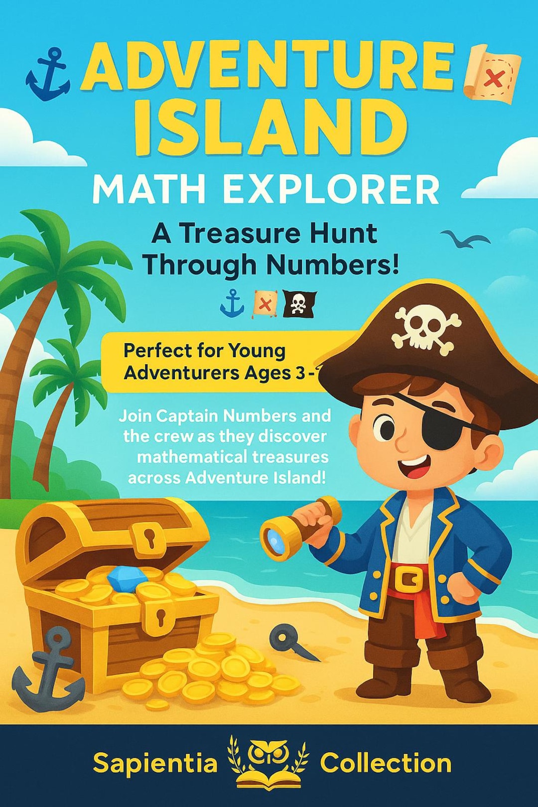 Pirate Math Workbook: Adventure Island, Ages 4-8 (PDF Printable) - Etsy