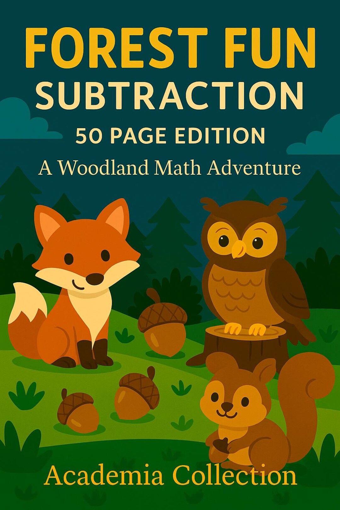 50-page Printable Subtraction Workbook | Forest-themed Math Activities ...