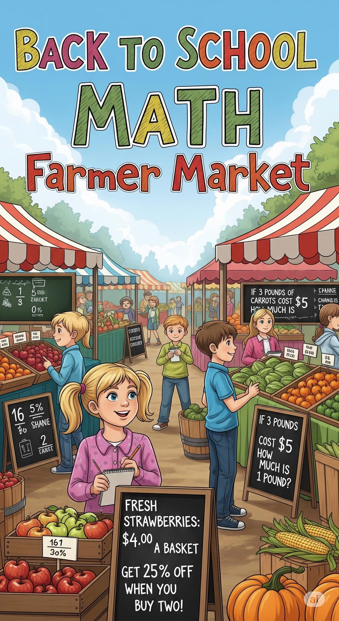 Kindergarten Math Workbook | Farmer Market Theme | 1st Grade Printable ...