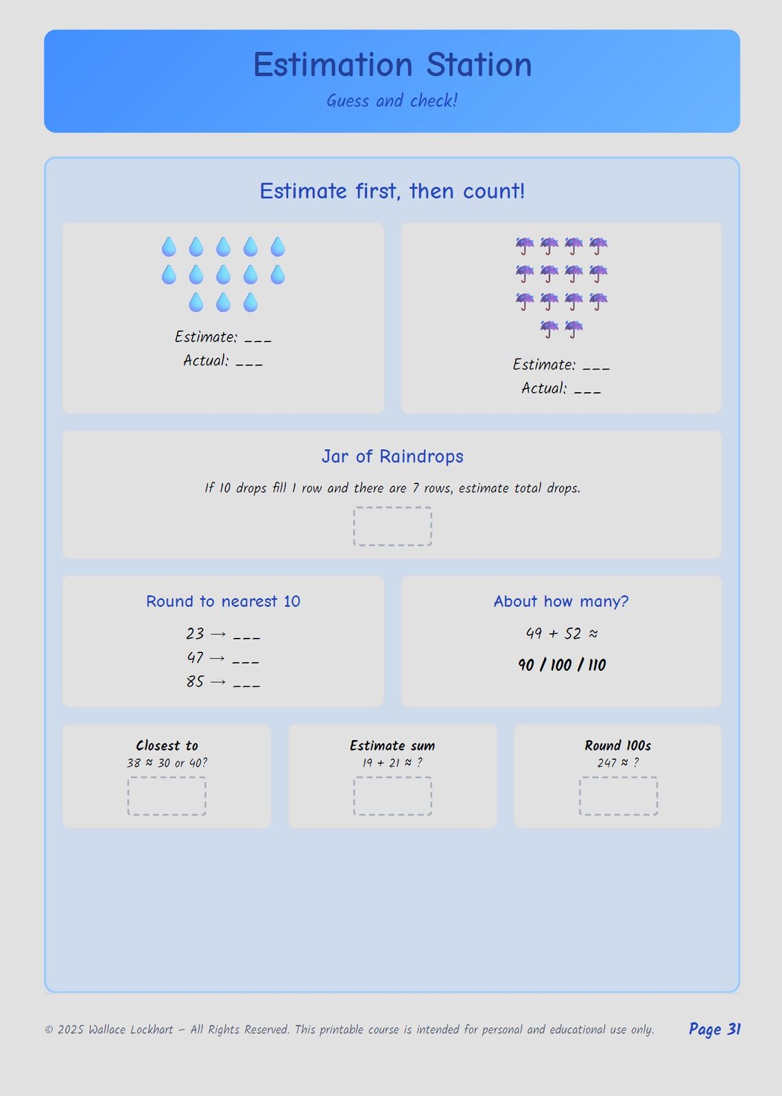 Printable Math Workbook Ages 5–7 | Rainy Day Math Book | 50 A4 Pages ...