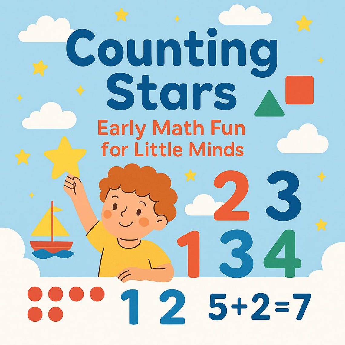 Preschool Math Workbook: Counting Stars, Numbers 1-5 (PDF Downloadable ...