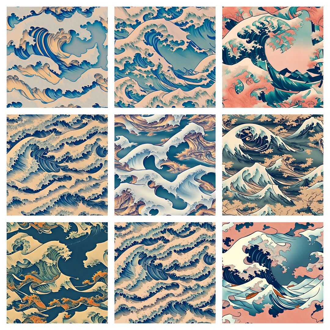 Waves of Japan. A Vibrant, Traditional Japanese Art Wave Pattern ...