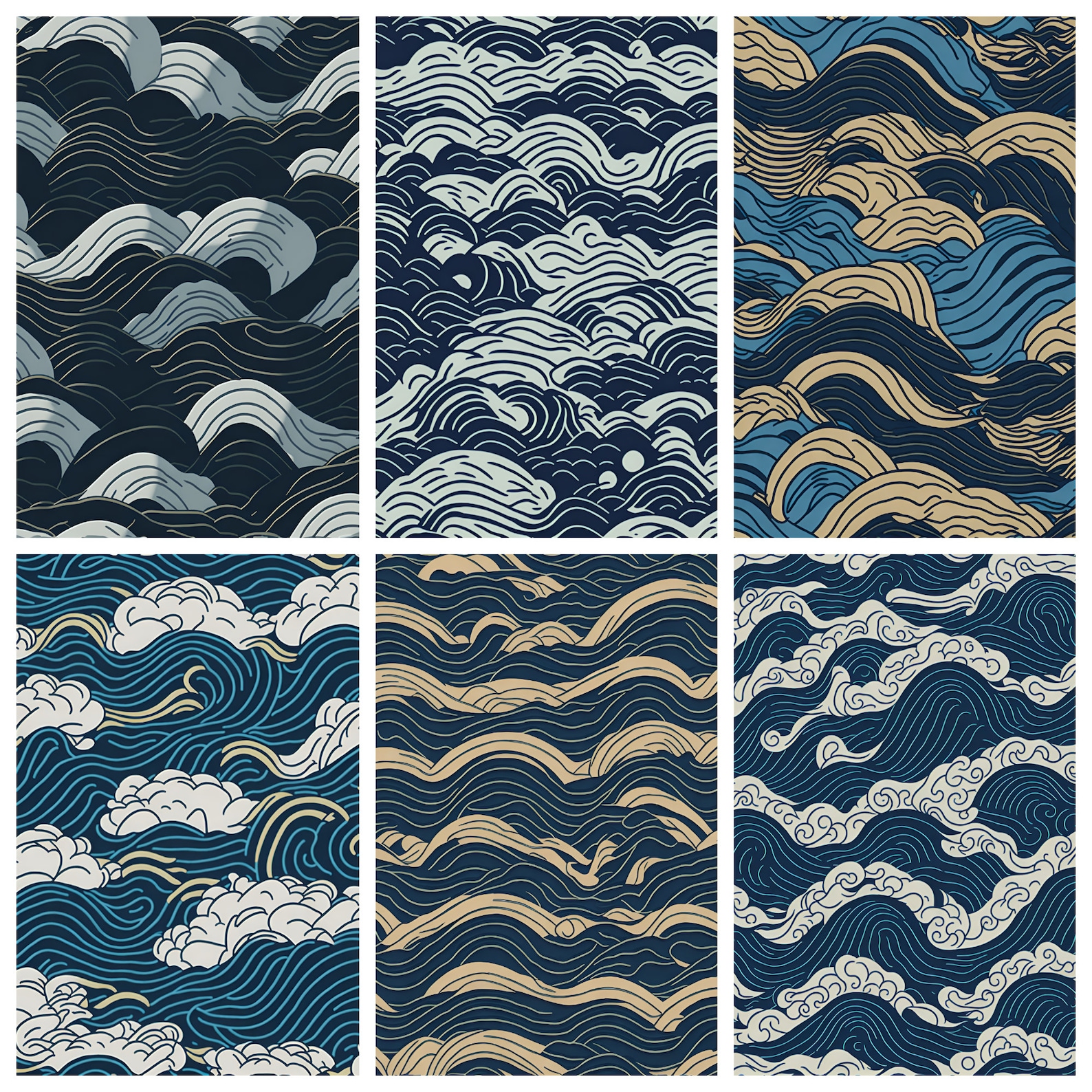 Waves of Japan | 12 Seamless Patterns of Amazing Japanese Waves for ...