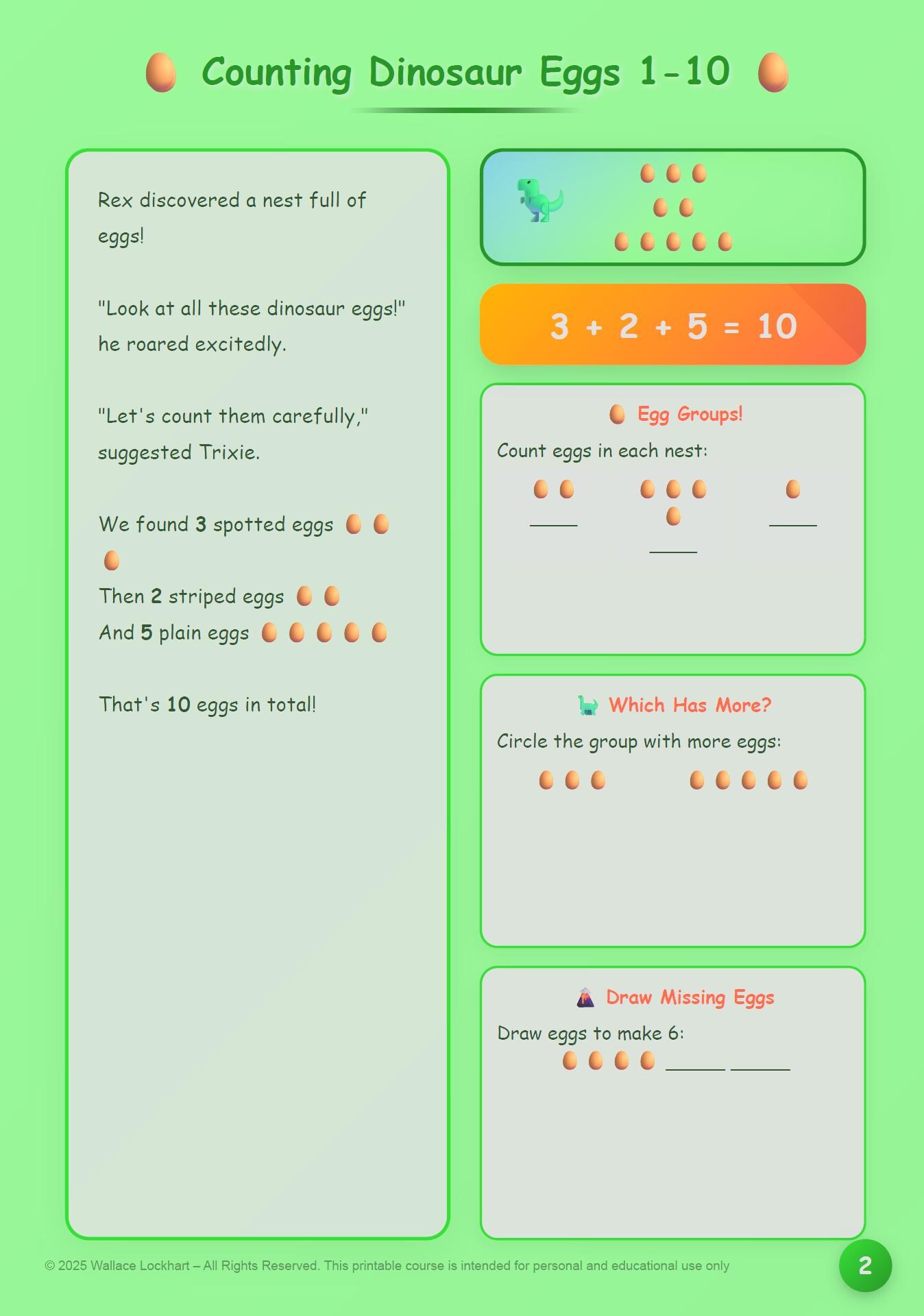 Dinosaur Math Workbook: Fun Learning for Ages 3-7 (PDF Pattern) - Etsy