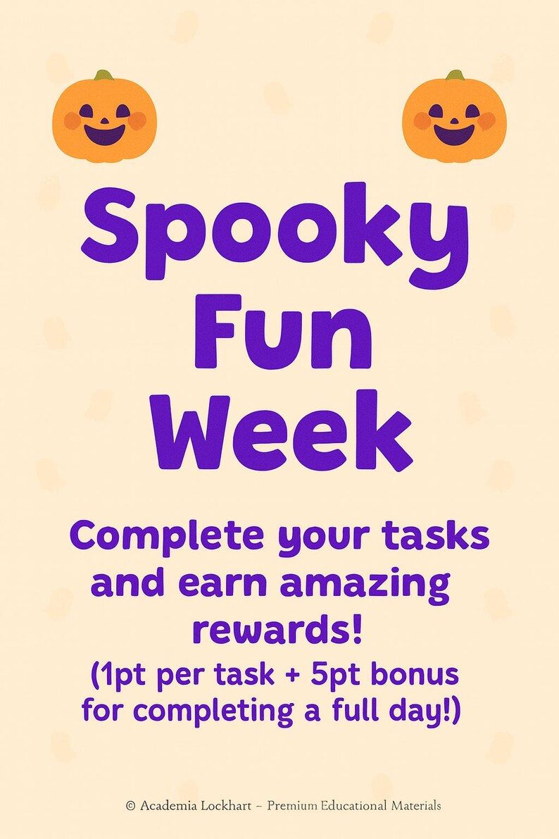 Halloween Chore Chart for Kids | Spooky Weekly Routine (printable PDF ...