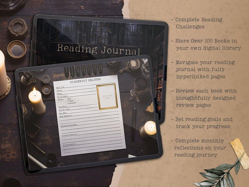 Digital Reading Journal, Dark Academia Reading Journal Goodnotes ...