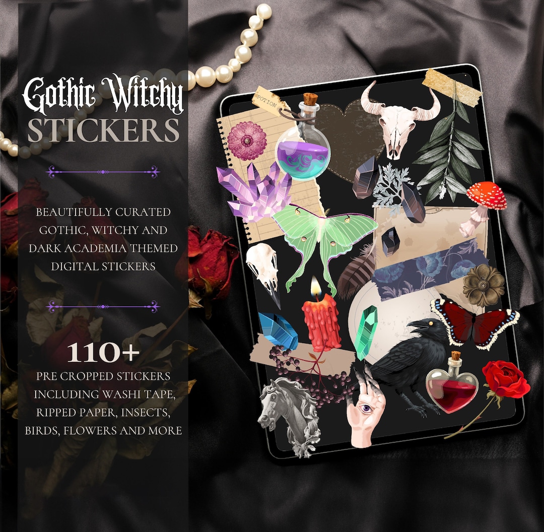 Witchy Digital Planner Sticker Set, Halloween Stickers Digital ...