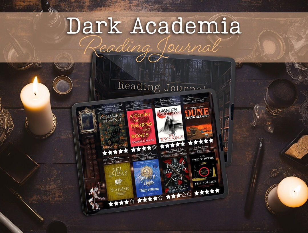 Digital Reading Journal, Dark Academia Reading Journal Goodnotes ...