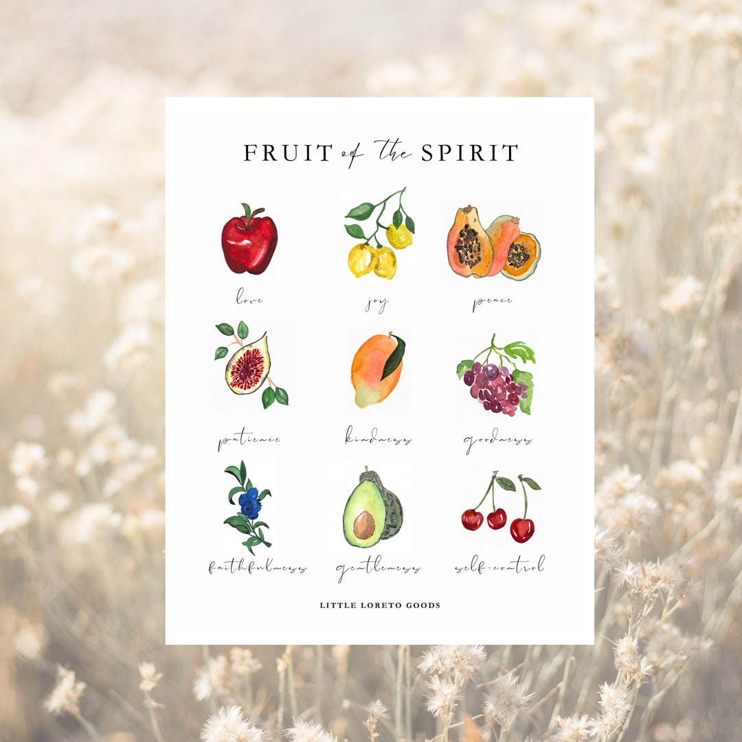 Fruit of the Spirit Watercolor Print, Watercolor Print, Fruit Wall Art ...