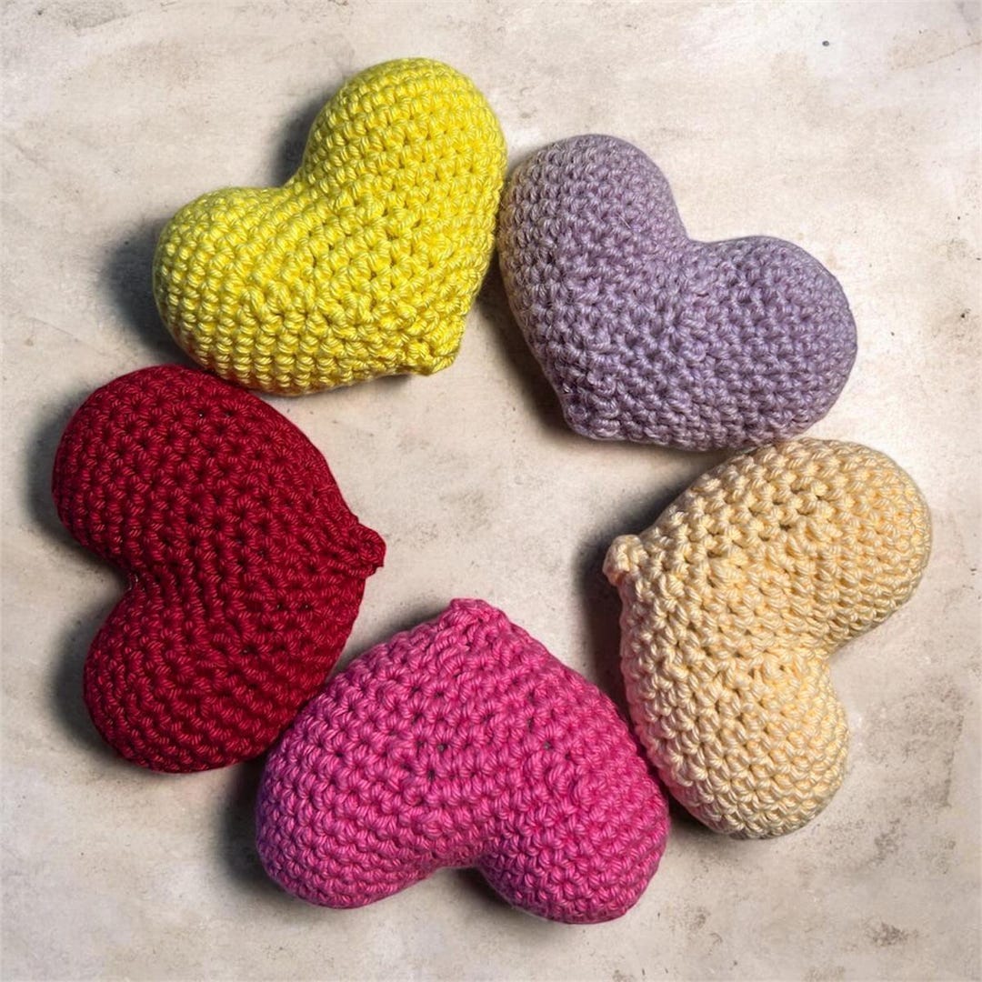 Crocheted Heart Gift, Handmade Crochet Heart for Valentine’s Day, Love ...