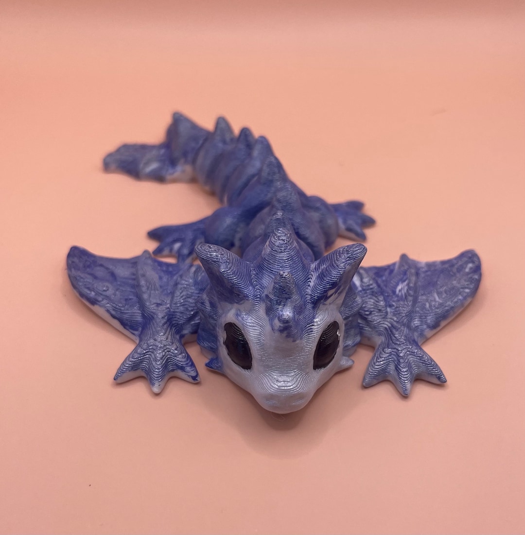 Blue & Silver Wyvern - Etsy