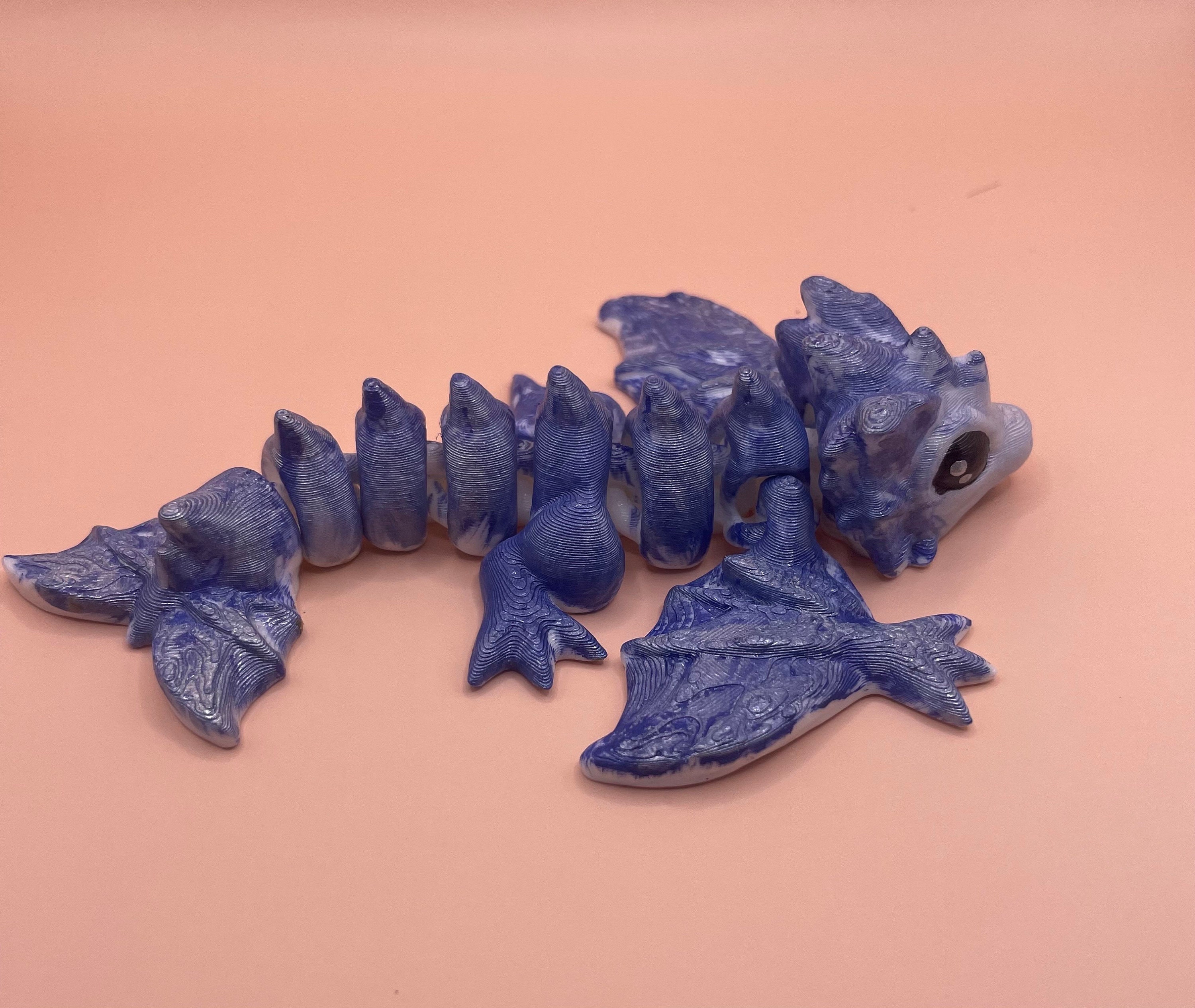 Blue & Silver Wyvern - Etsy