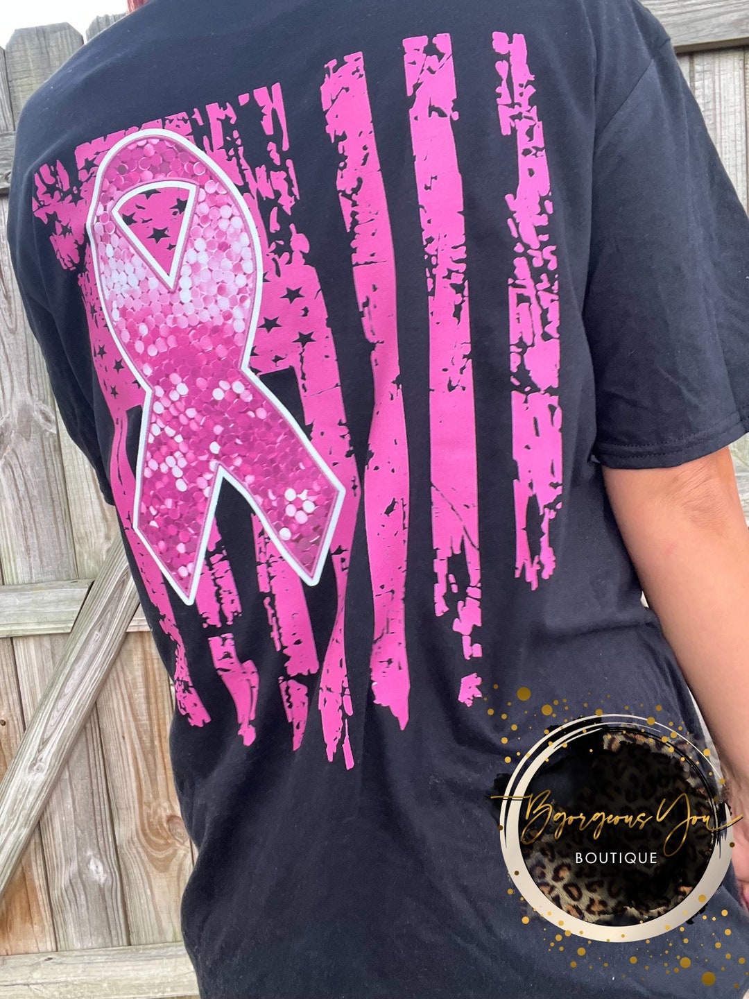 Breast Cancer Awareness Flag Tee, Save the Tatas, Survivor of Cancer ...