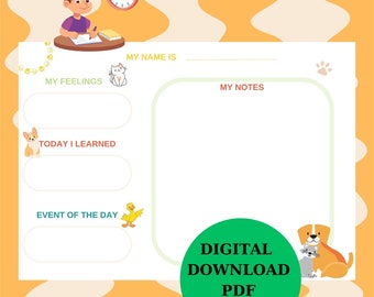 Kids Planner, Kids Emotion Notes, Kid Planner, Printable Planner ...