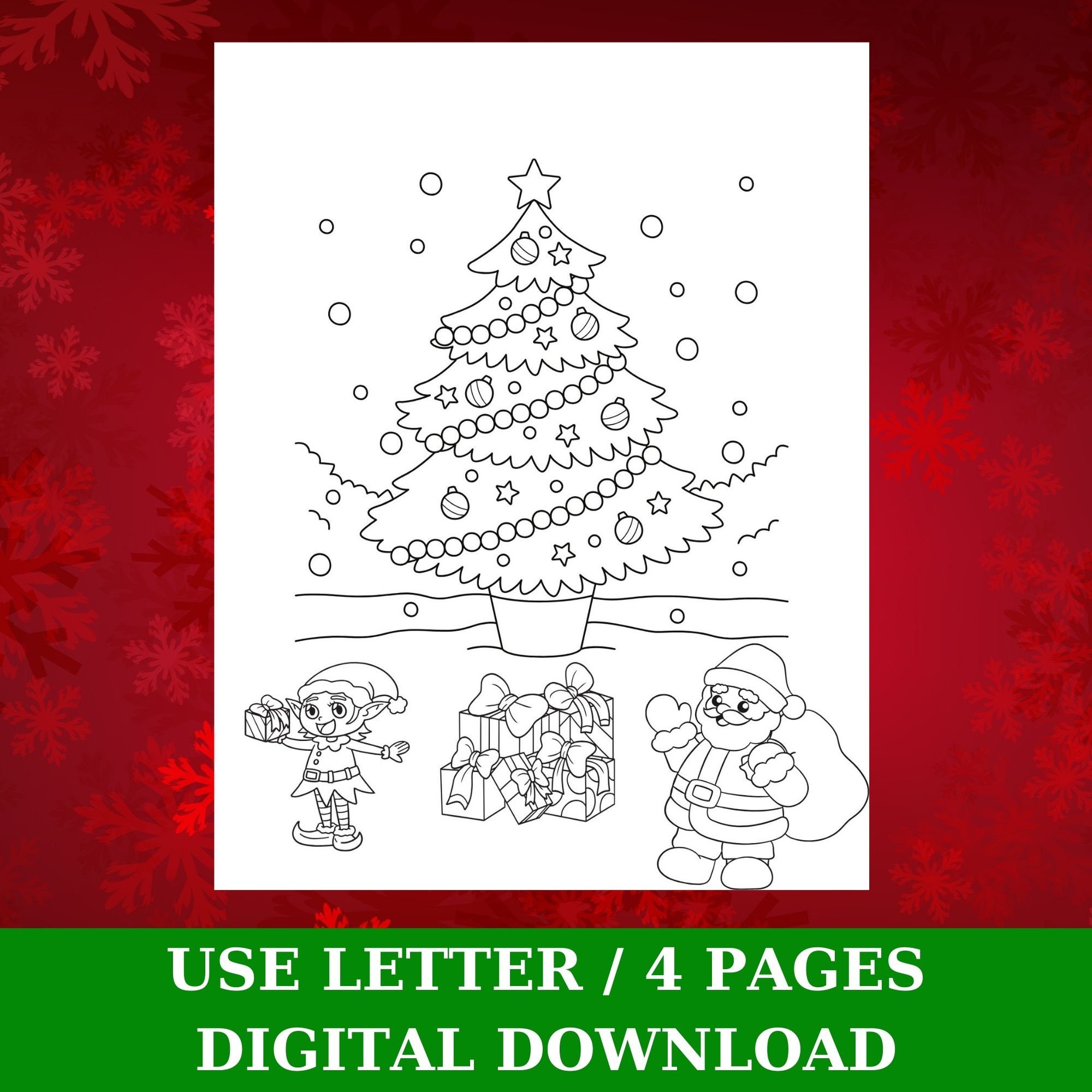 Holiday Coloring Page, Santa Coloring Page, Kids Coloring Pages ...