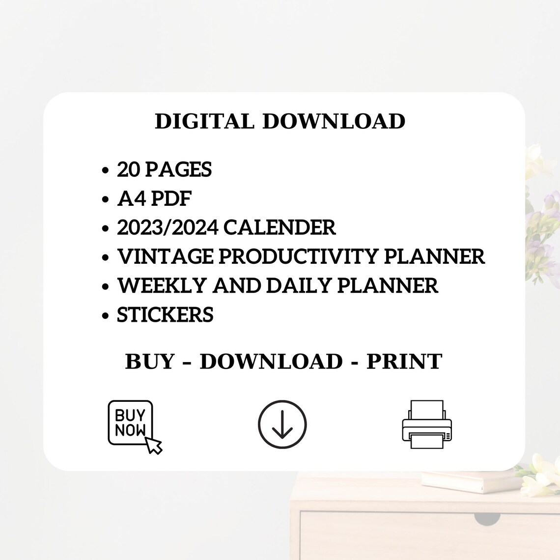 Daily Printable Planner for 2023-2024 With to Do List,2023-2024 Vintage ...