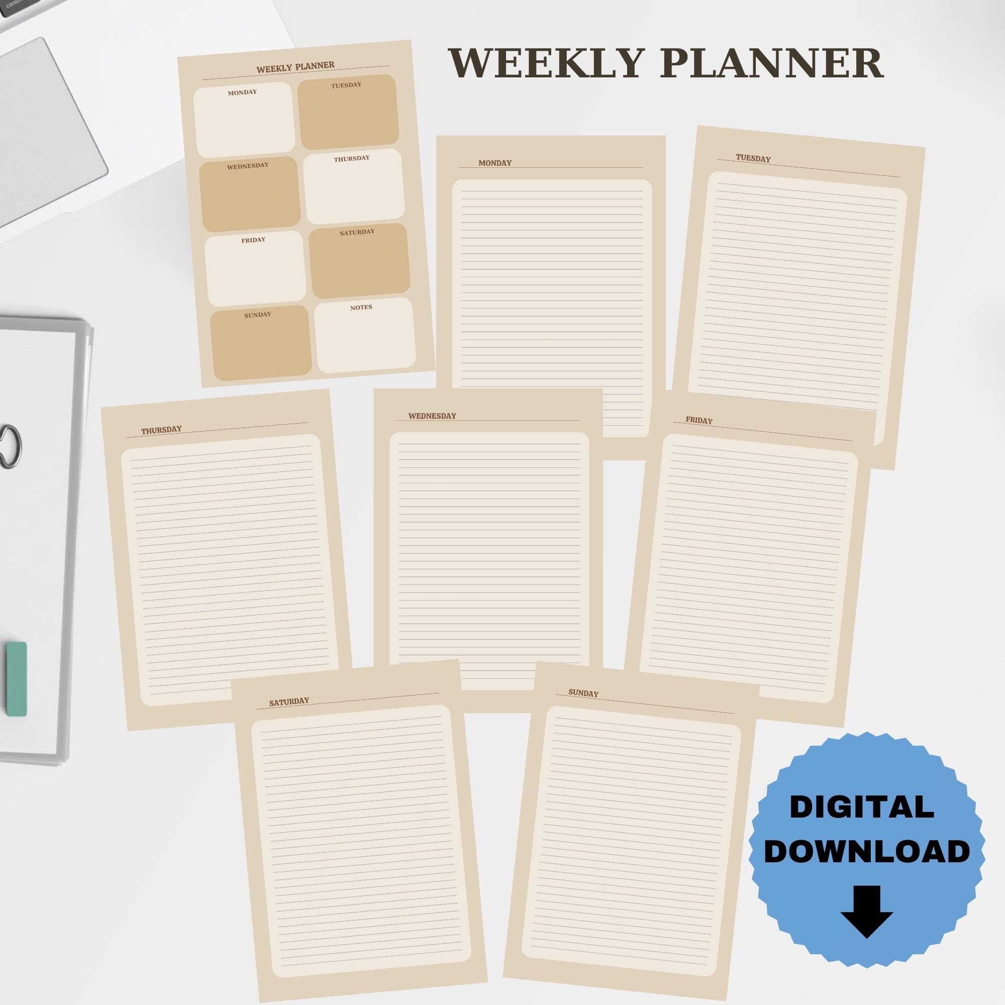 Daily Printable Planner for 2023-2024 With to Do List,2023-2024 Vintage ...