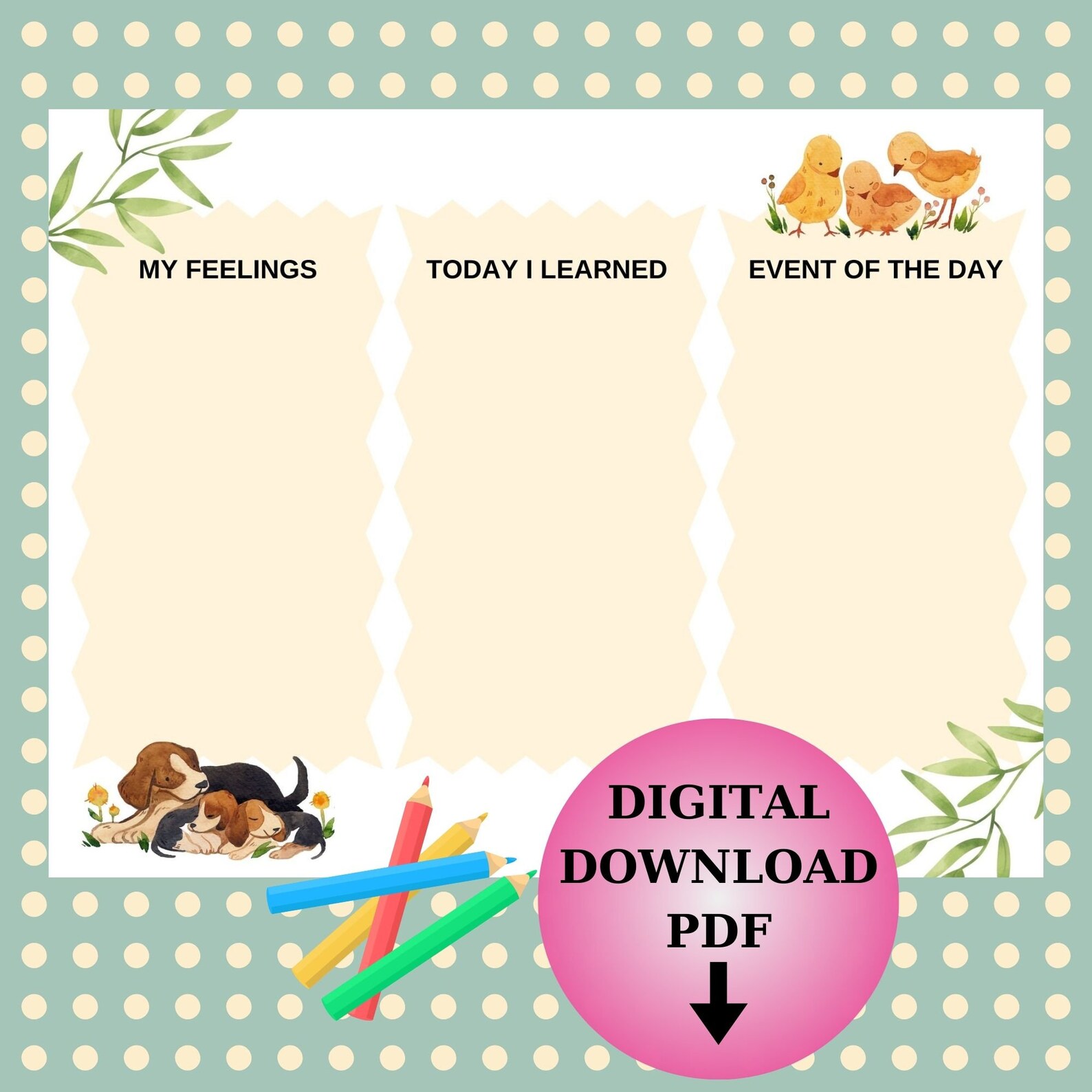 Kids Planner, Kids Emotion Notes, Kid Planner, Printable Planner ...