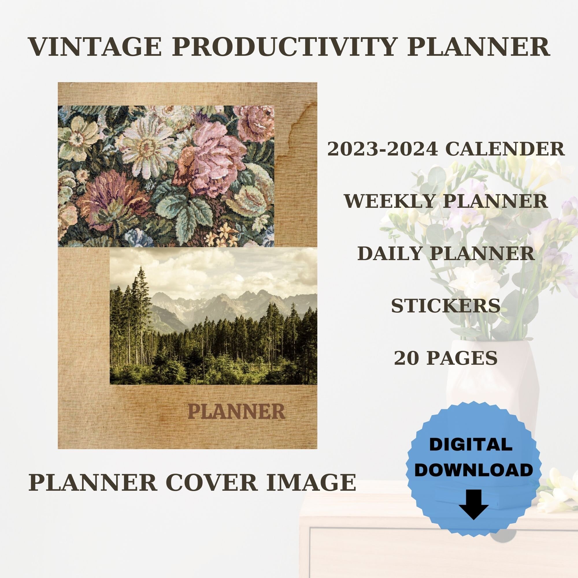 Daily Printable Planner for 2023-2024 With to Do List,2023-2024 Vintage ...
