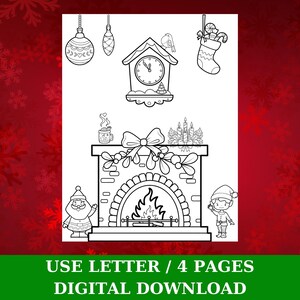 Holiday Coloring Page, Santa Coloring Page, Kids Coloring Pages ...