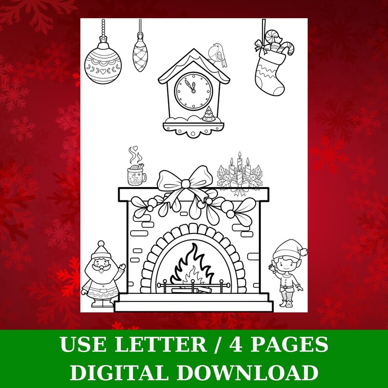 Holiday Coloring Page, Santa Coloring Page, Kids Coloring Pages ...