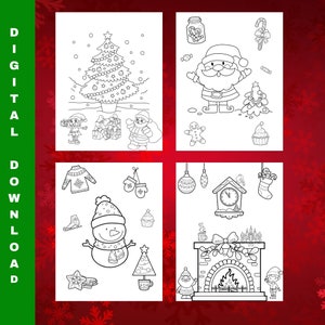 Holiday Coloring Page, Santa Coloring Page, Kids Coloring Pages ...