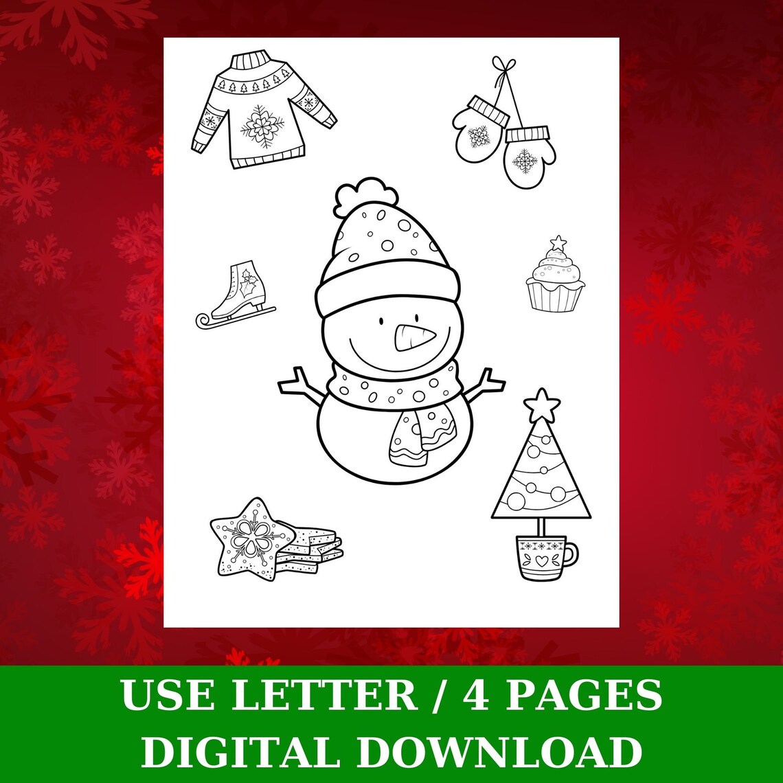Holiday Coloring Page, Santa Coloring Page, Kids Coloring Pages ...