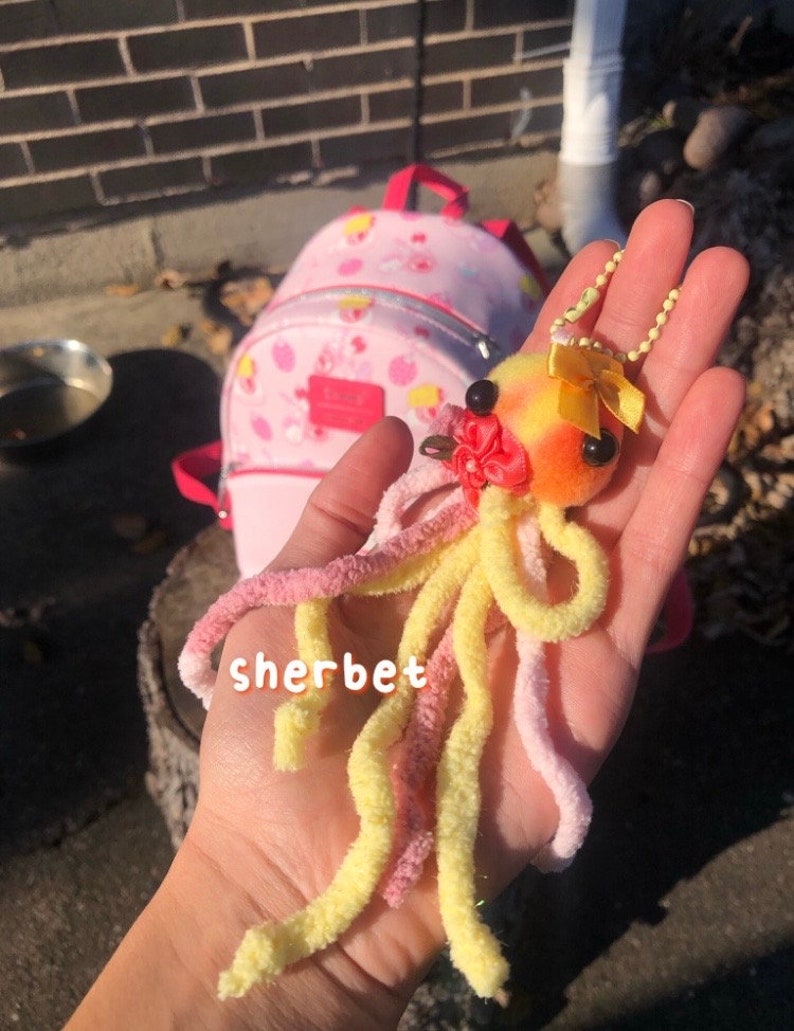 Jelly Friends With Bow! Handmade Jellyfish Keychain Ornament Plushie - Etsy