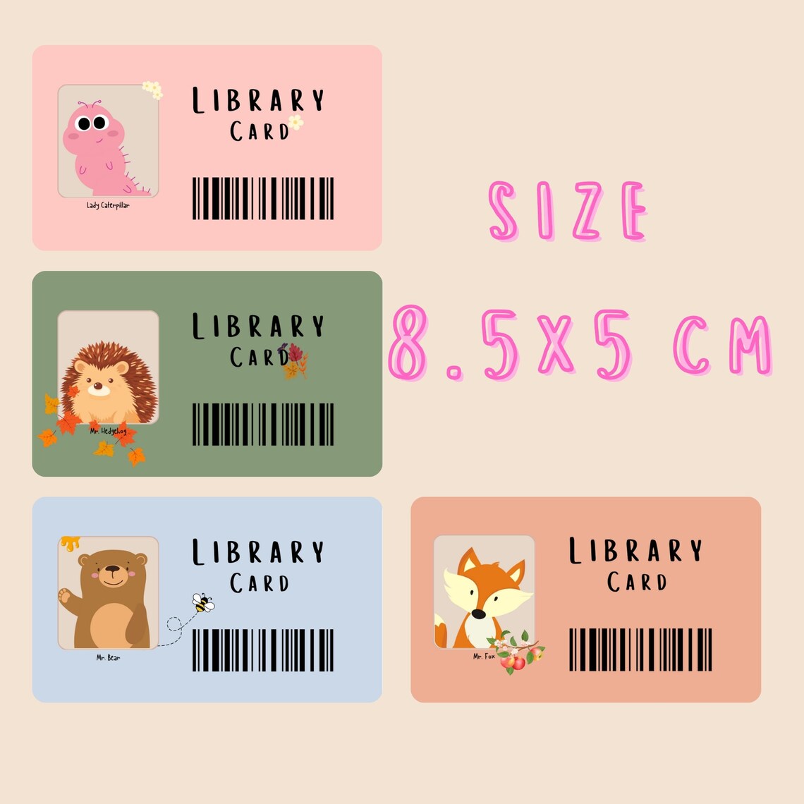 Printable Library Card Bookmark | Digital Download Bookmark - Etsy