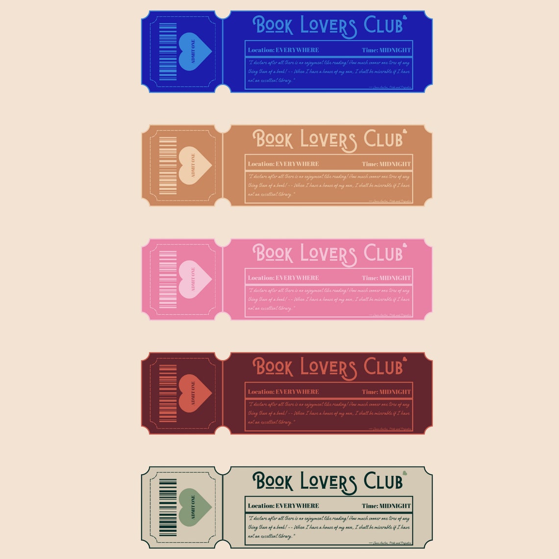 Printable Bookmark, Book Lovers Club Bookmark, Gift for Book Lover ...