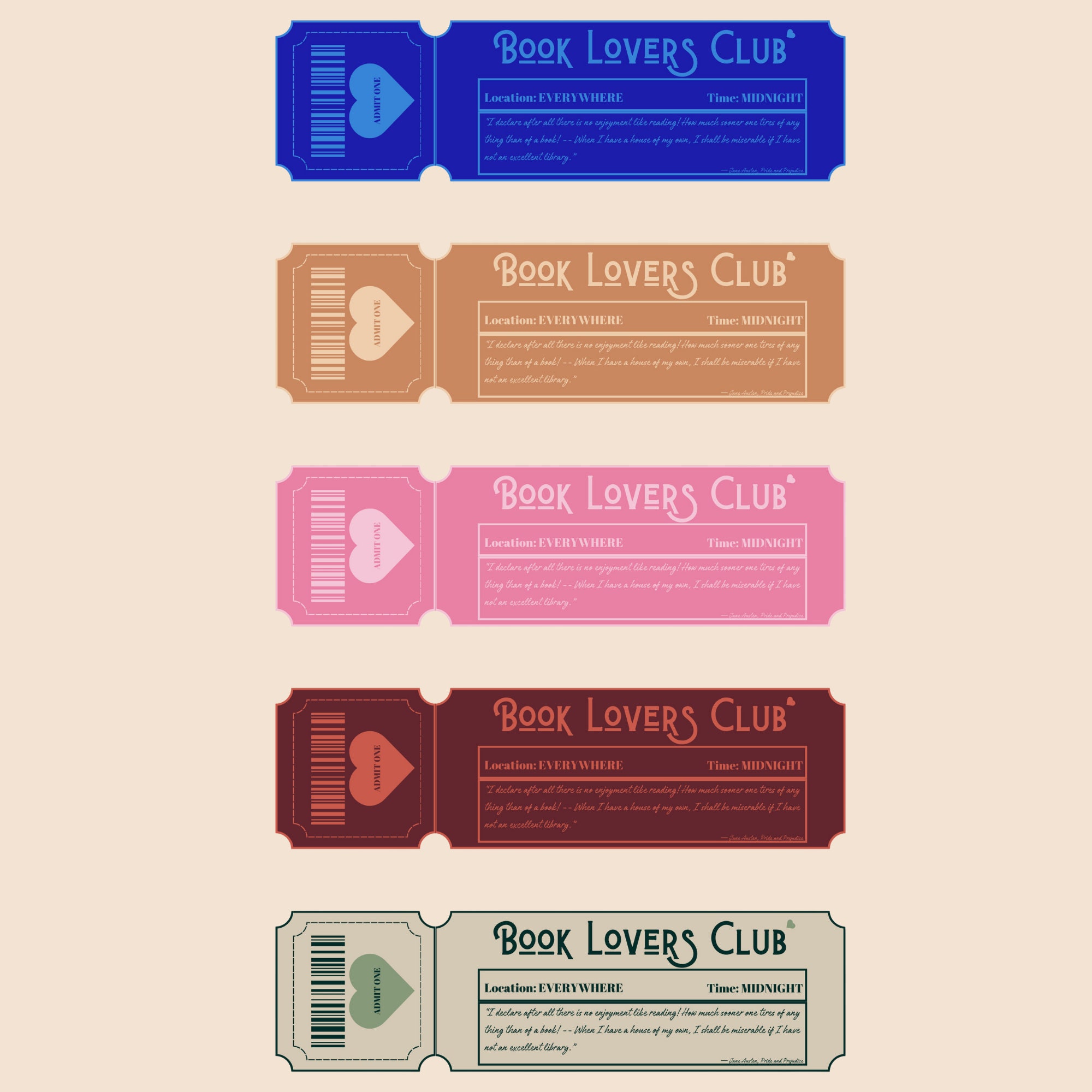 Printable Bookmark, Book Lovers Club Bookmark, Gift for Book Lover ...