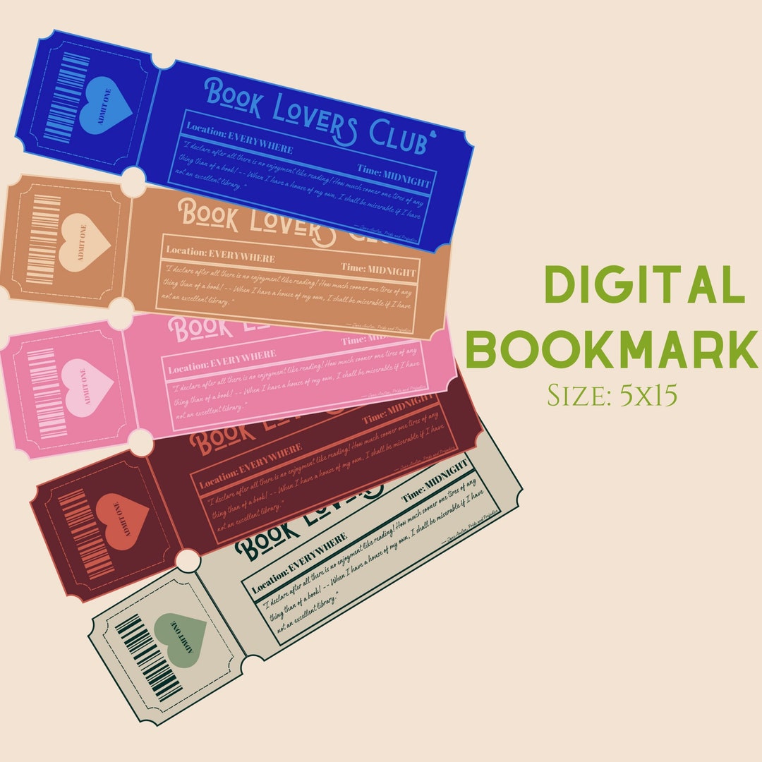 Printable Bookmark, Book Lovers Club Bookmark, Gift for Book Lover ...