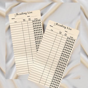 Printable Library Card Bookmark Reading Log Tracker Digital Download - Etsy