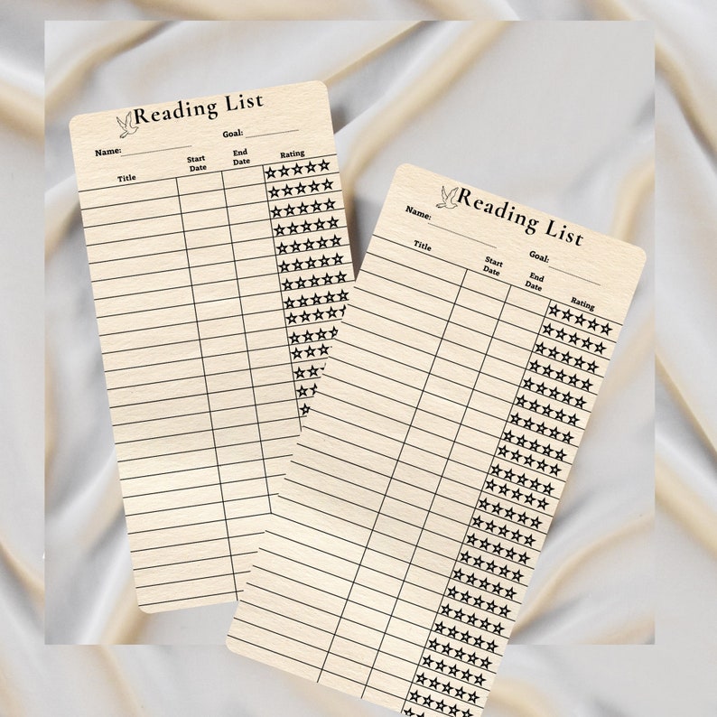 Printable Library Card Bookmark Reading Log Tracker Digital Download - Etsy