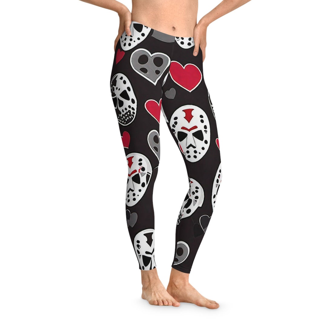 Jason Voorhees Mask Hearts Valentine's Day Pattern Stretchy Ankle ...