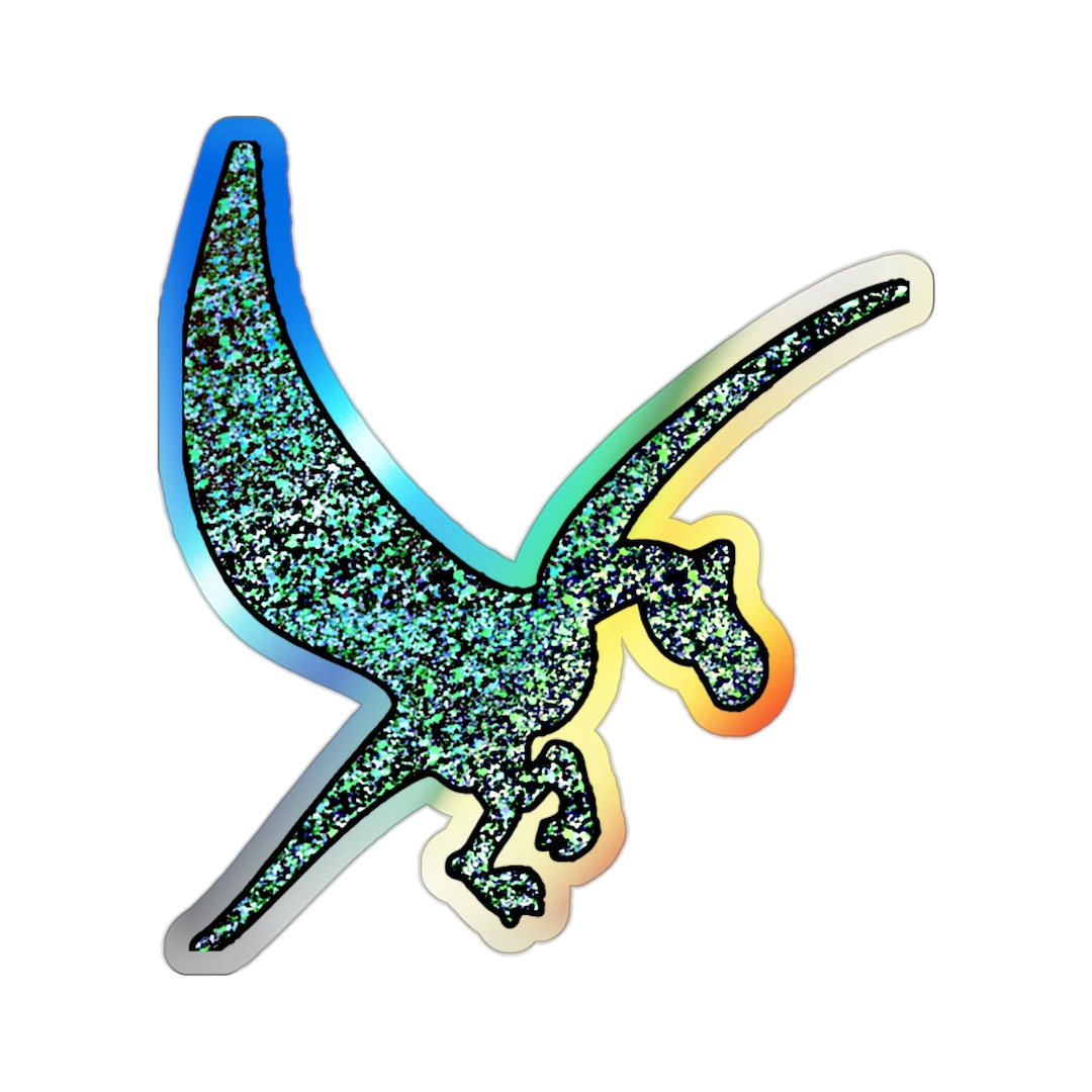 Holographic Glitter Pterodactyl Sticker Mesmerizing Indoor Decor - Etsy