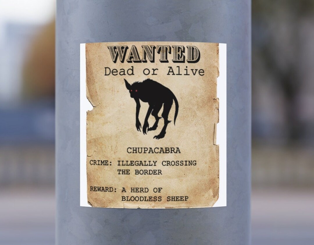 Wanted Poster Cryptid Vinyl Decal Waterproof, Uv-proof Outdoor & Indoor ...