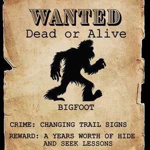 Wanted Poster Cryptid Vinyl Decal Waterproof, Uv-proof Outdoor & Indoor ...