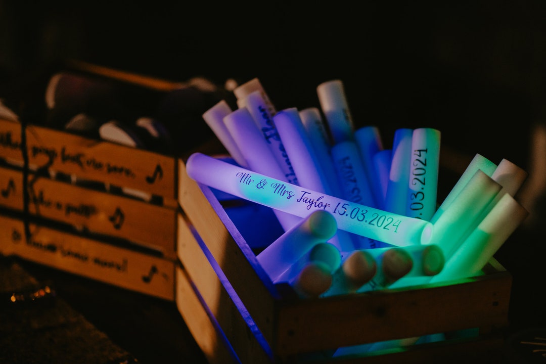 Personalised Foam Glow Sticks / Light up the Dancefloor / Dancing Props ...