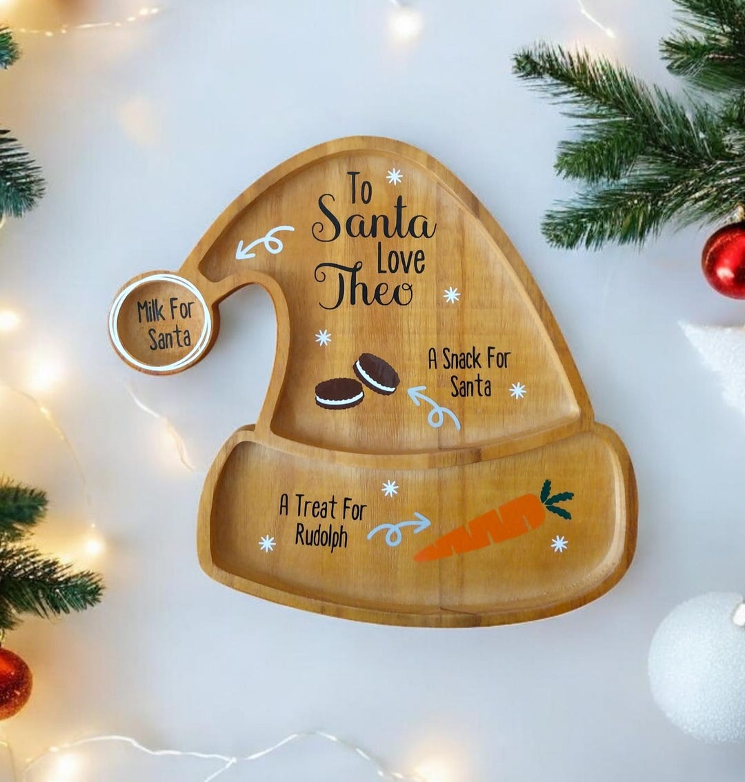 Personalised Christmas Eve Santa Board / Rudolph Treat / Santa Stop ...