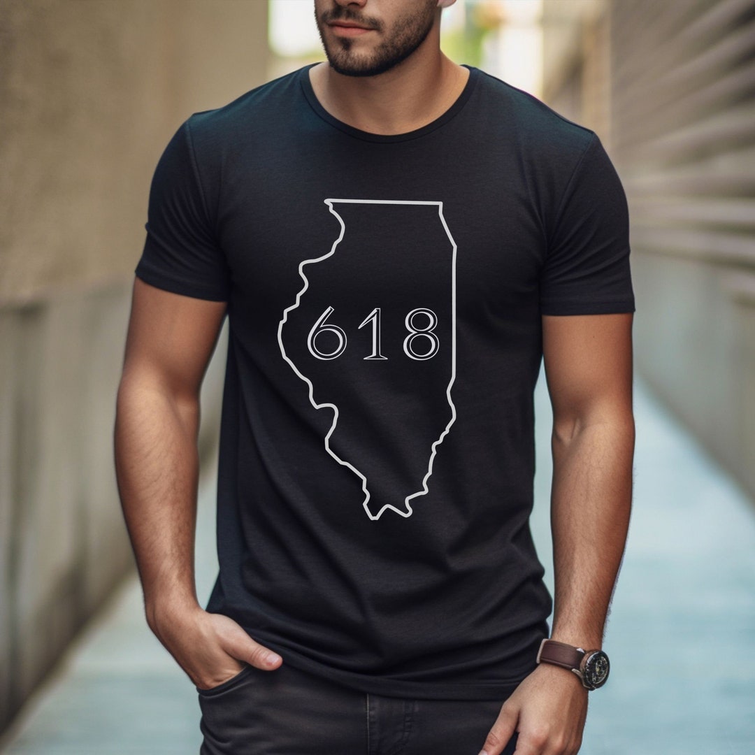 Illinois State Shirt, Illinois Shirt, Illinois Map T-shirt, Area Code ...