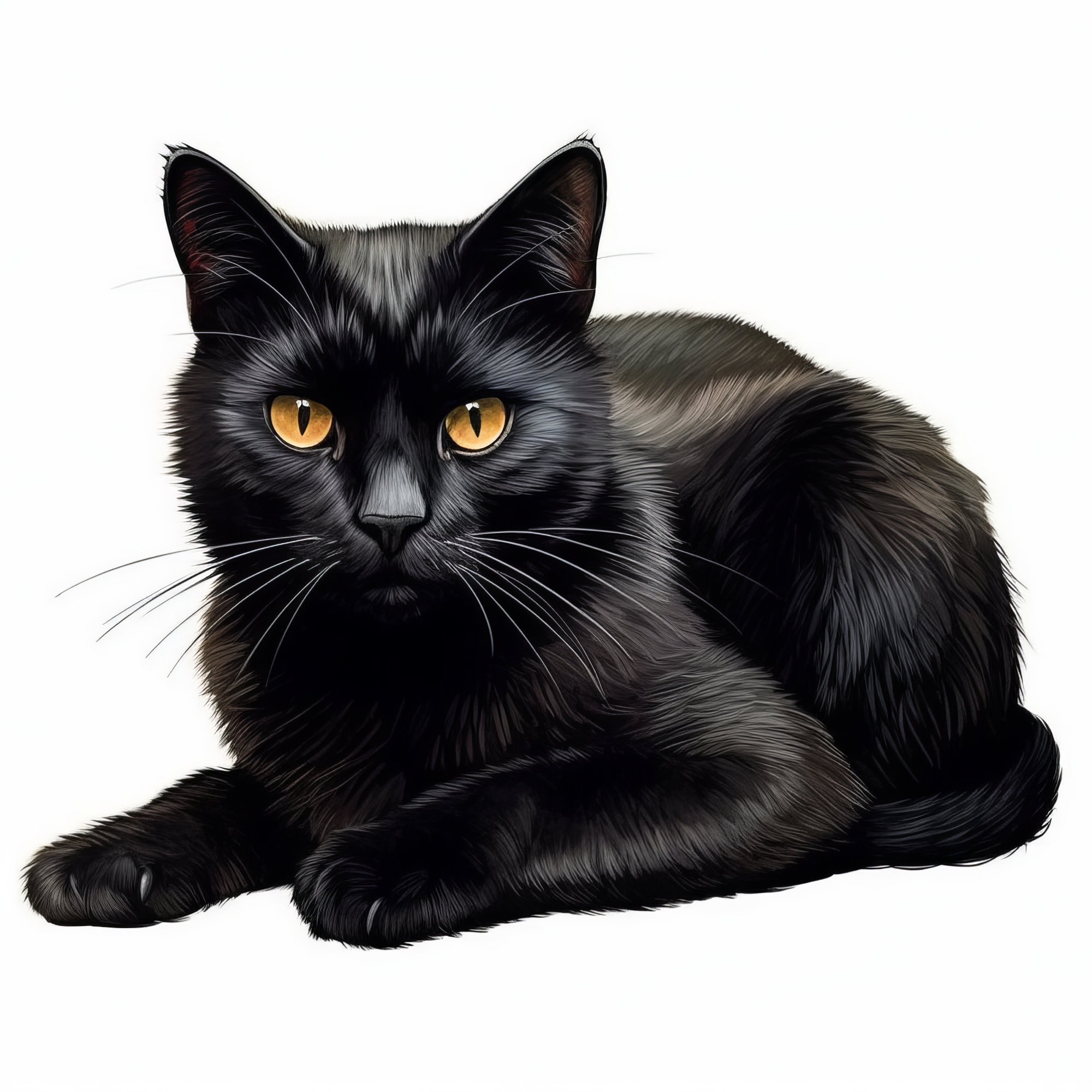 Black Cats Clip Art Designs HD PNG Image Bundle for T-shirts, Branding ...