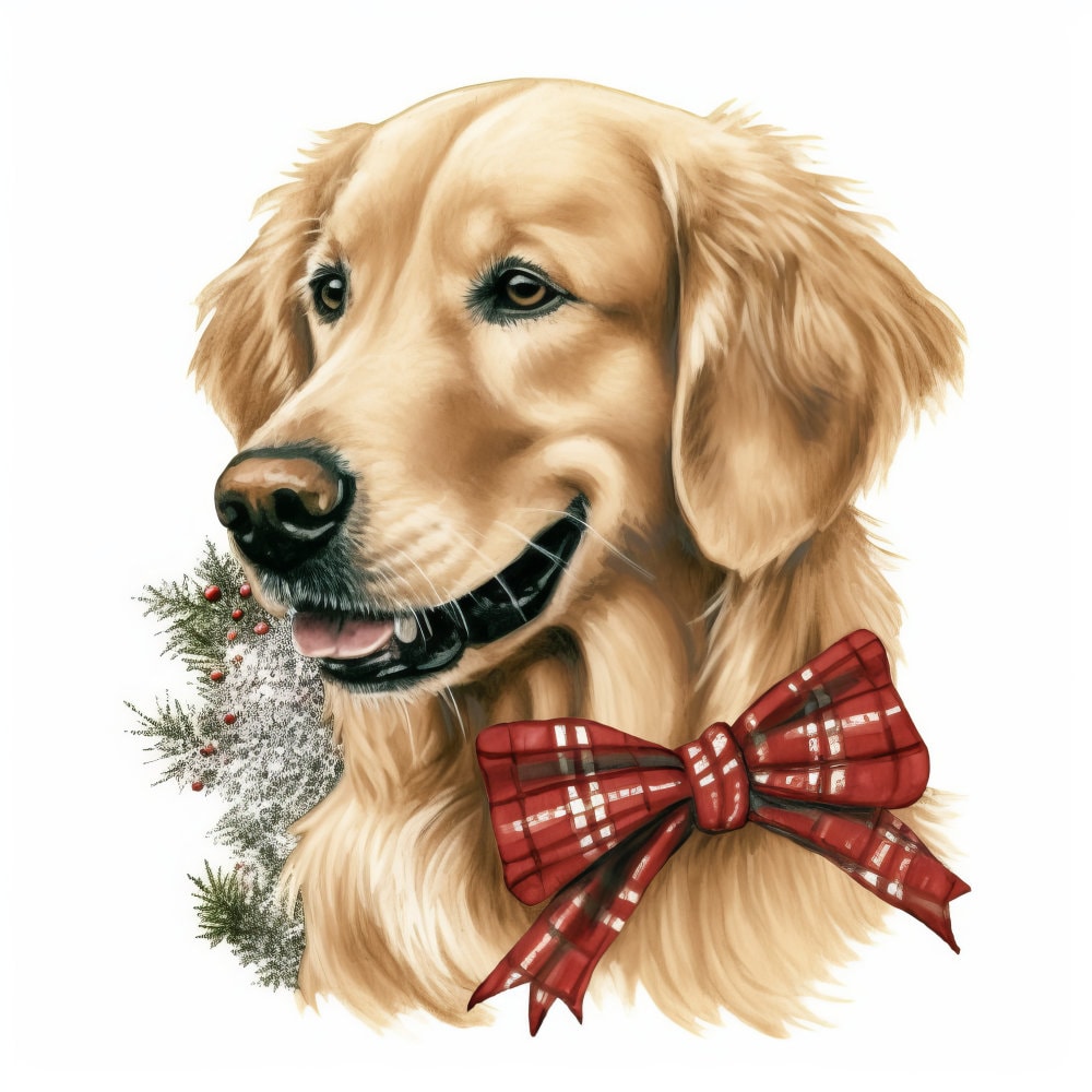 Unleash the Holiday Spirit | Golden Retrievers Christmas Dogs PNG ...